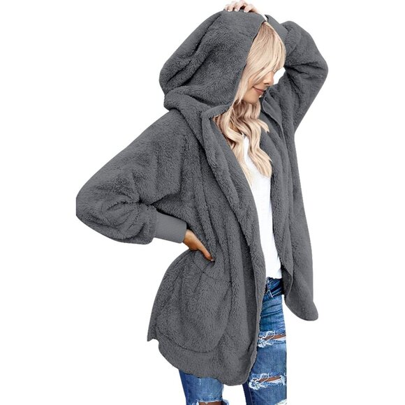Jackets & Coats | Stylish Womens Oversized Fleece Cardigan Comfortable ...